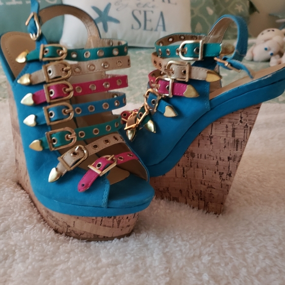 Alba | Shoes | High Heel Wedge Colorful Shoes | Poshmark